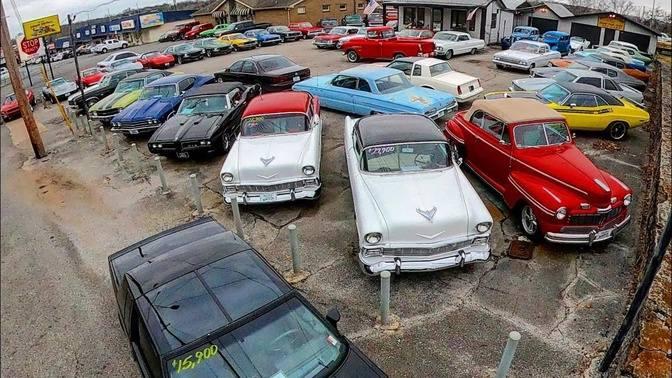 Lot Full American Sports Cars Classic Hot Rods Inventory Walk Maple ...